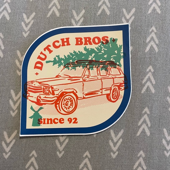 Dutch Bros | Other | Dutch Bros Retro Car Sticker Red Green Blue | Poshmark